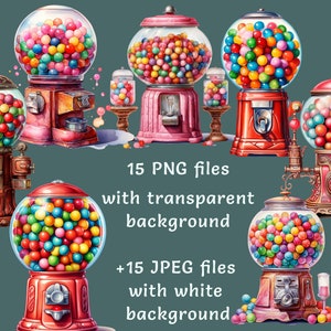 Gumball Machine Clipart, 15 High Quality PNG and JPEG, Bubble Gum ...