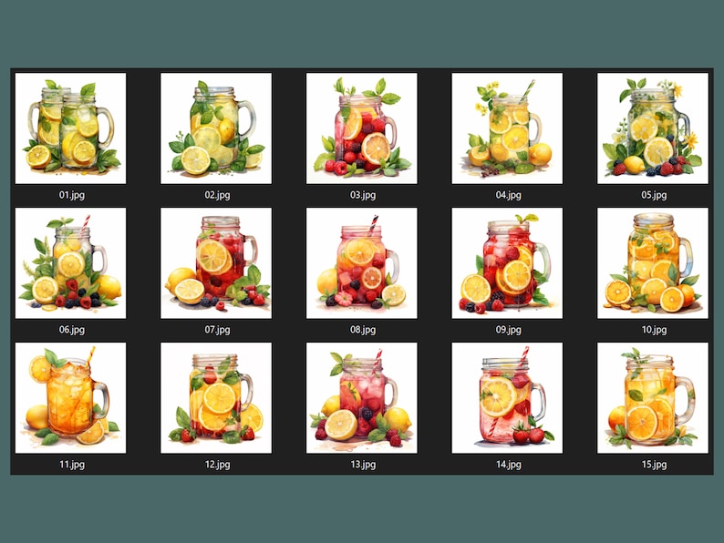 Lemonade Clipart Bundle, Watercolor Glass Jar Stickers, Commercial Use ...