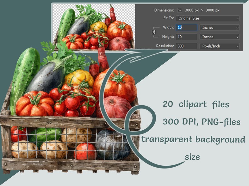 Vegetables Clipart Bundle, Watercolor Food Clipart, Commercial Use ...
