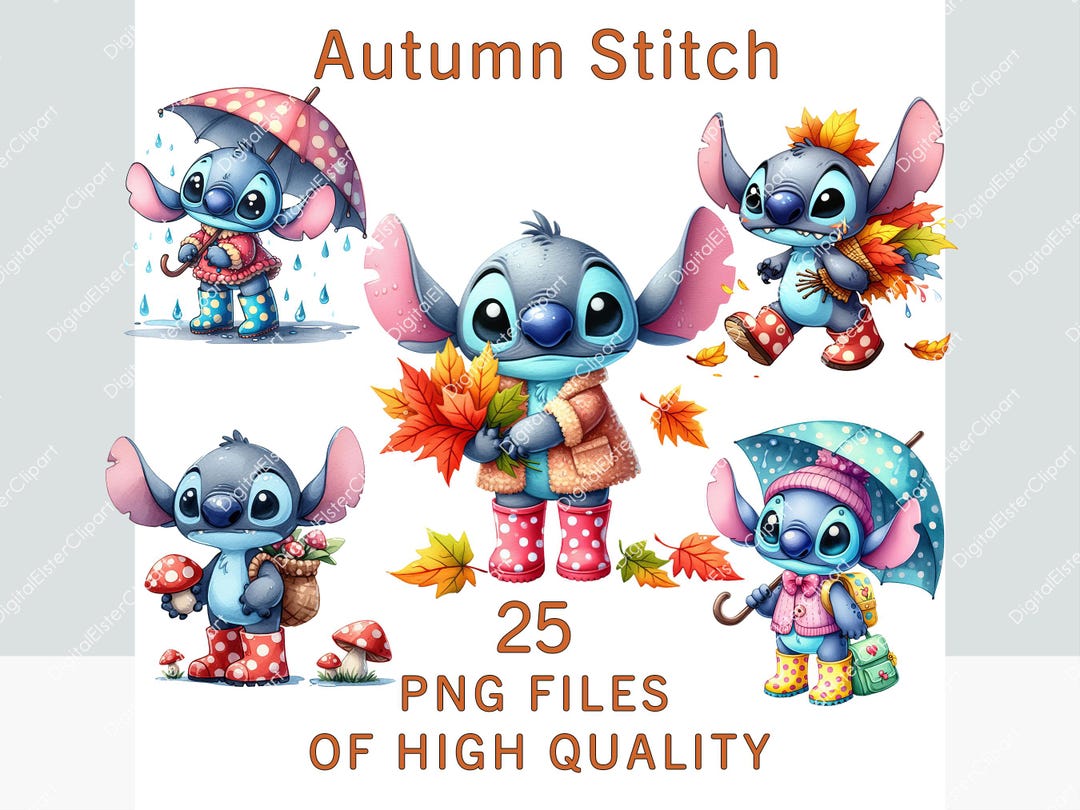 Autumn Stitch Clipart, Watercolor Style, 25 Pngs, Commercial Use, Cute ...