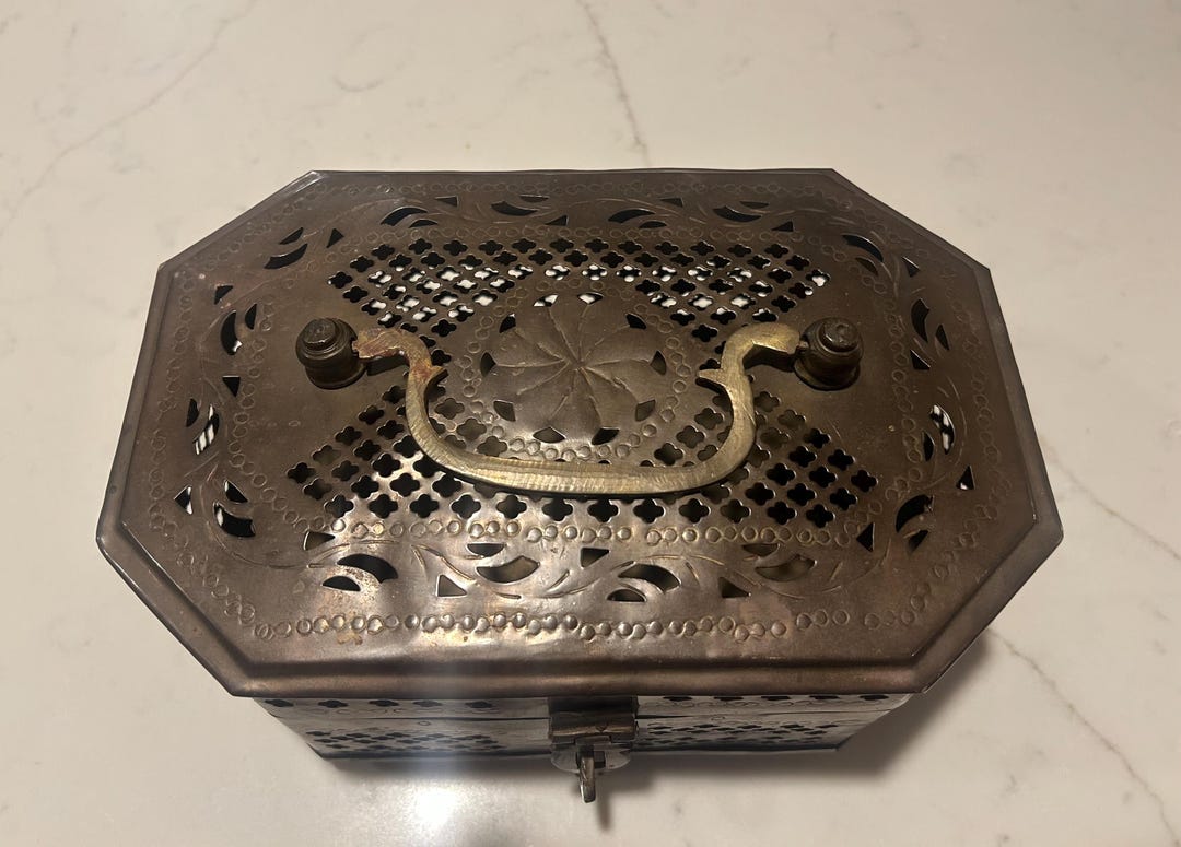 Vintage Large Brass Cricket Box With Patina - Etsy