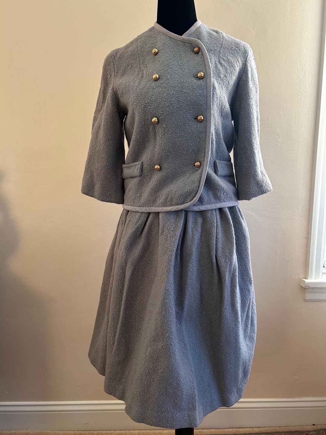 Vintage 1960's Wool Suit Blue - Etsy
