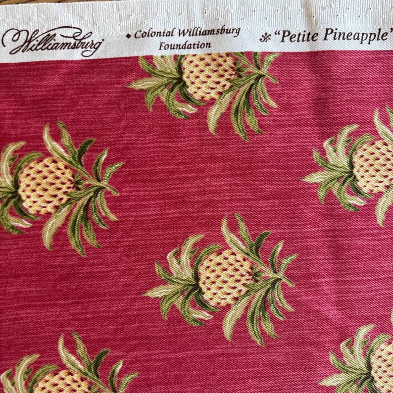 Colonial Williamsburg Authentic Fabric Petite Pineapple Pillow Cover - Etsy