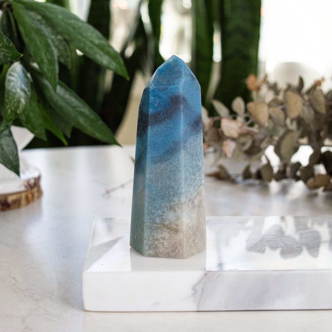 Trollelite Crystal Tower, Crystal Point, Polished Crystal Tower, Blue ...