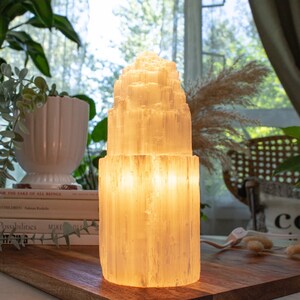 Selenite Crystal Crystal Lamp, Selenite Lamp, Table Lamp, Crystal Shop ...