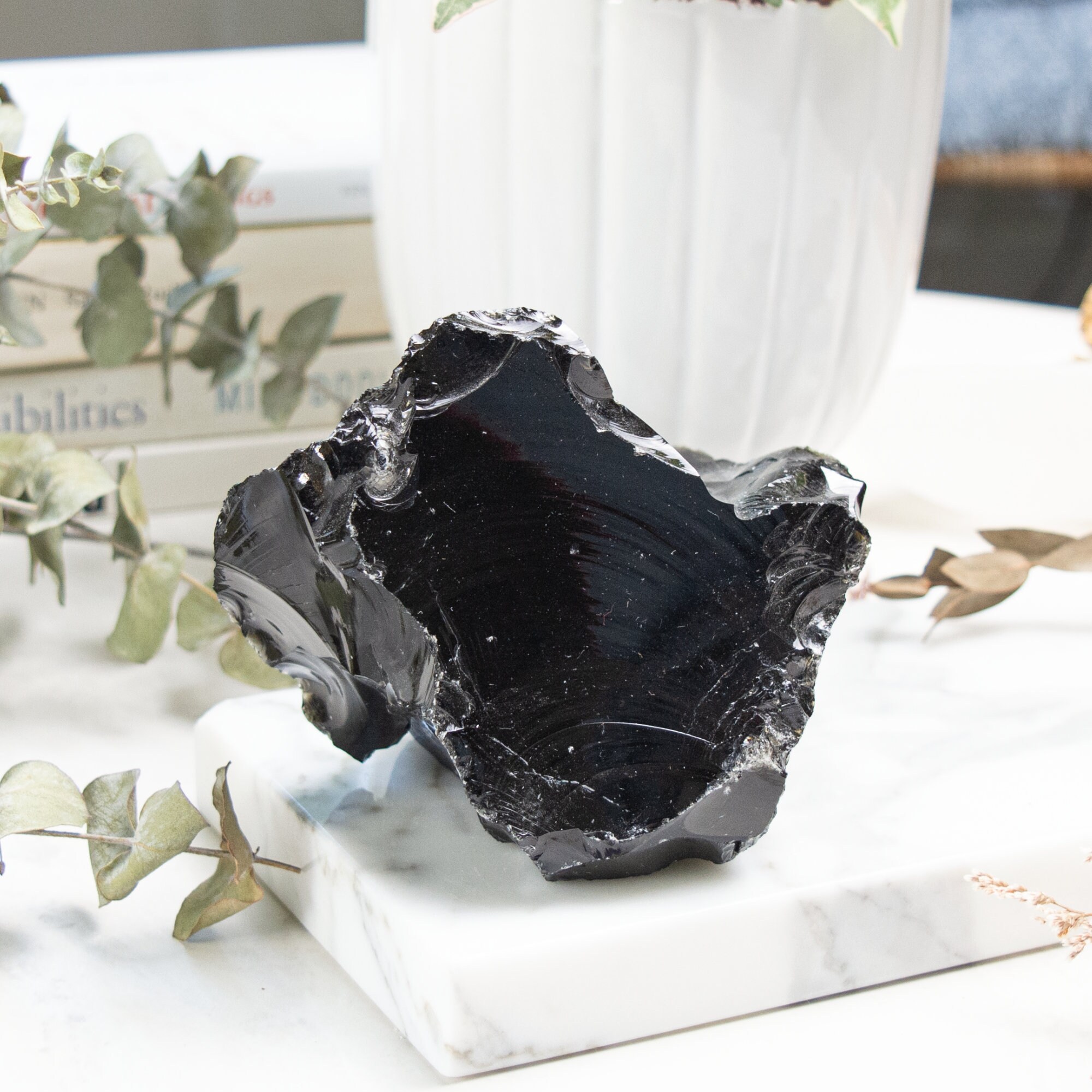Black Obsidian Crystal, Obsidian Rough Cut, Crystal Shop, Rocks and ...