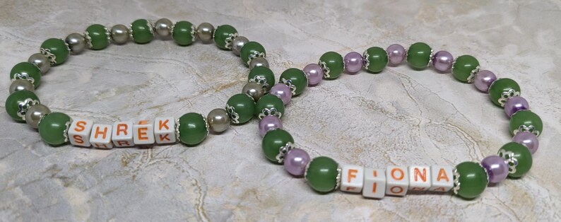 Shrek & Fiona Acrylic Bead Bracelets - Etsy