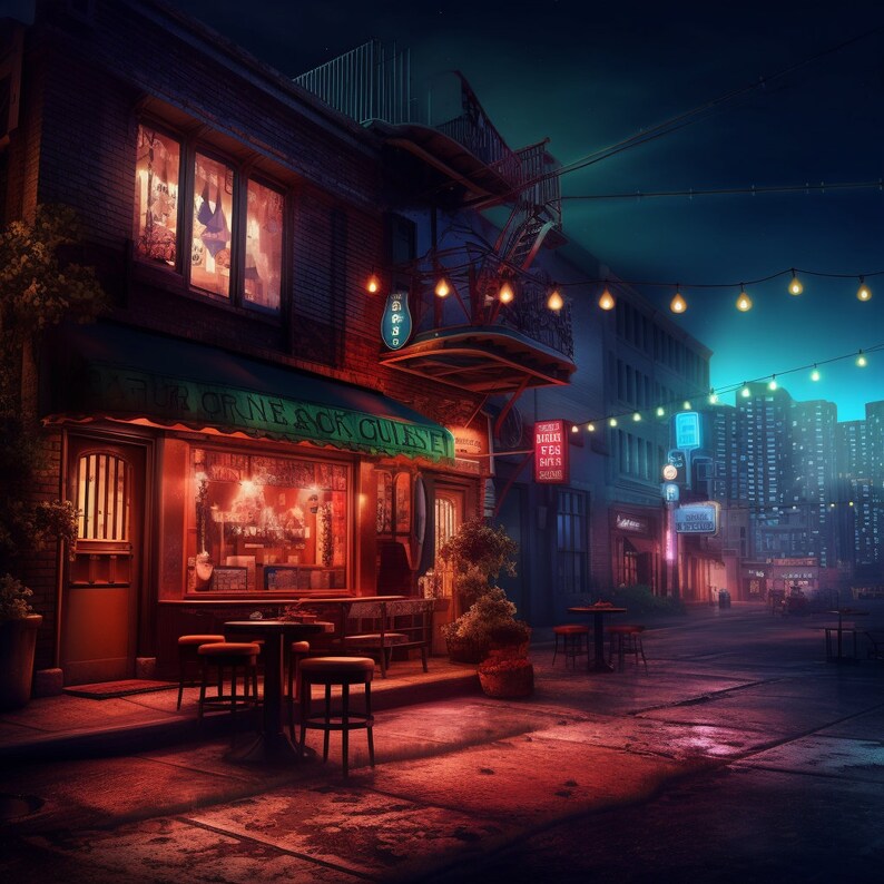 3 Digital Background Nice Night Out - Etsy