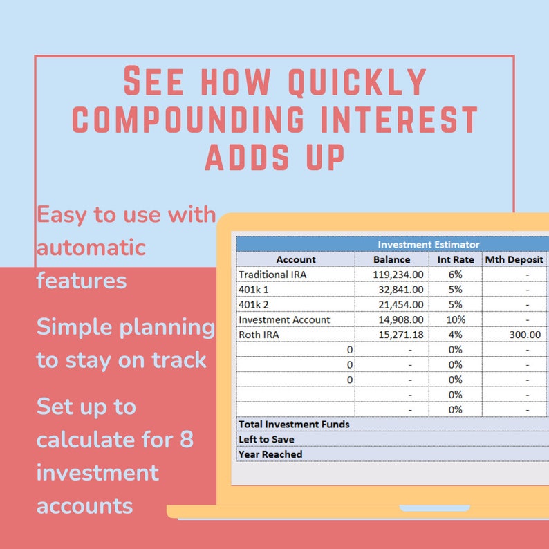 Compound Interest Calculator Spreadsheet Investment Interest Finance ...