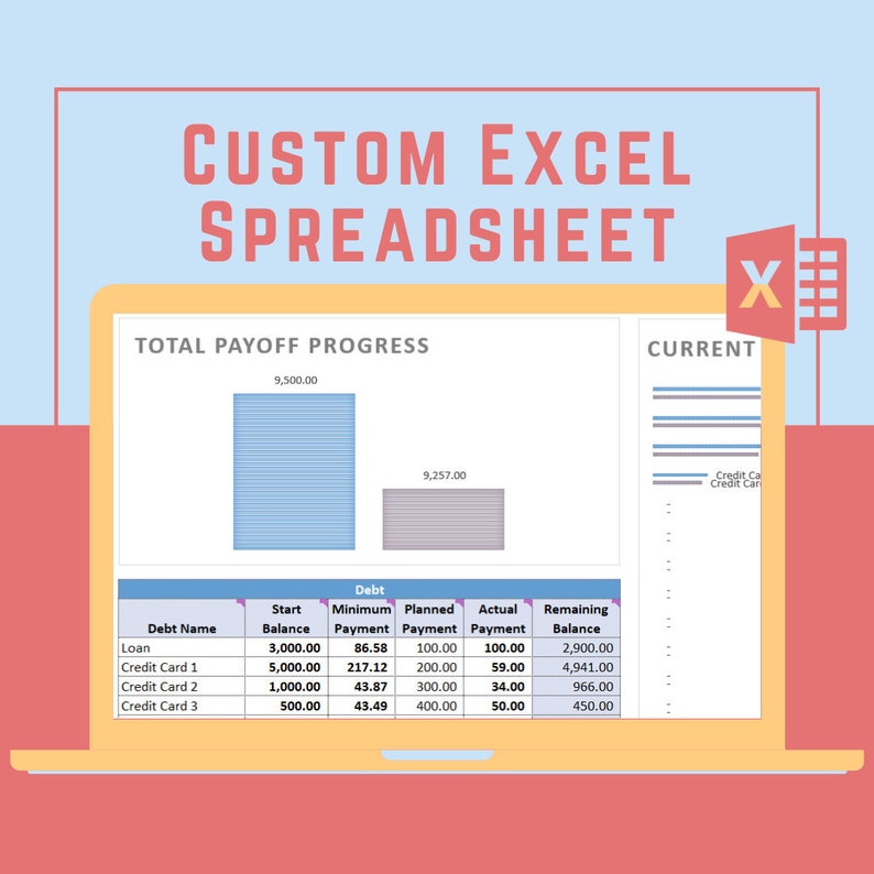 Custom Excel Spreadsheet Custom Budget Spreadsheet Custom Excel Budget ...