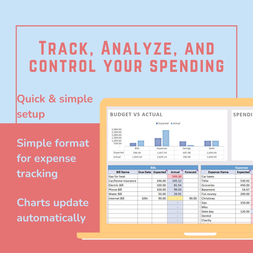 Budget Spreadsheet Digital Planner Budget Spreadsheet Budget ...