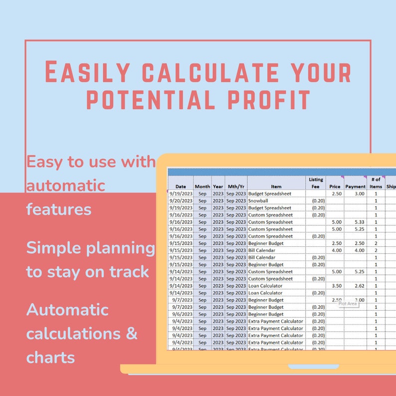 Etsy Sales and Fees Excel Tracker Etsy Net Profit Excel Spreadsheet ...