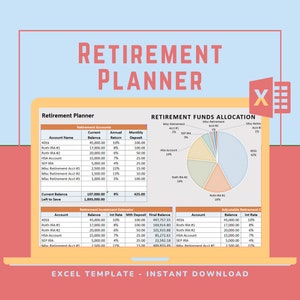 Excel Retirement Tracker Simple Retirement Planner Simple Retirement ...