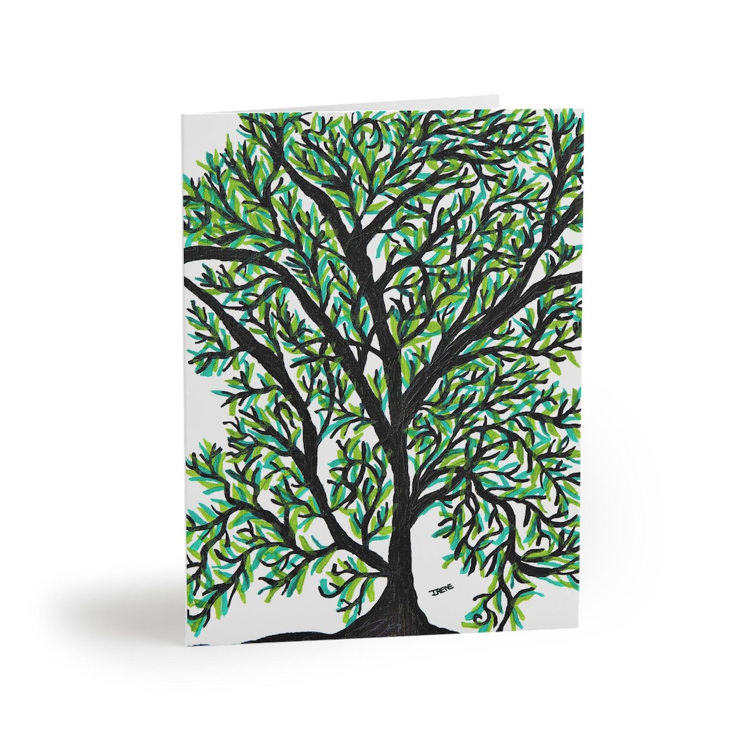 Tree of Life Greeting Card | Original Acrylic Painting Stationery ...