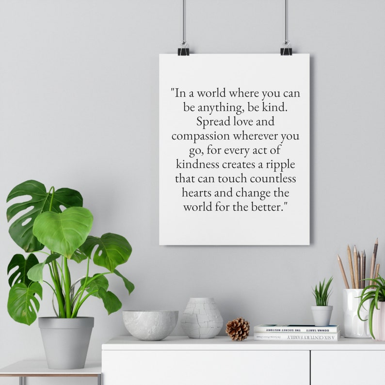 Kindness Motivational Poster Print Quote - Etsy