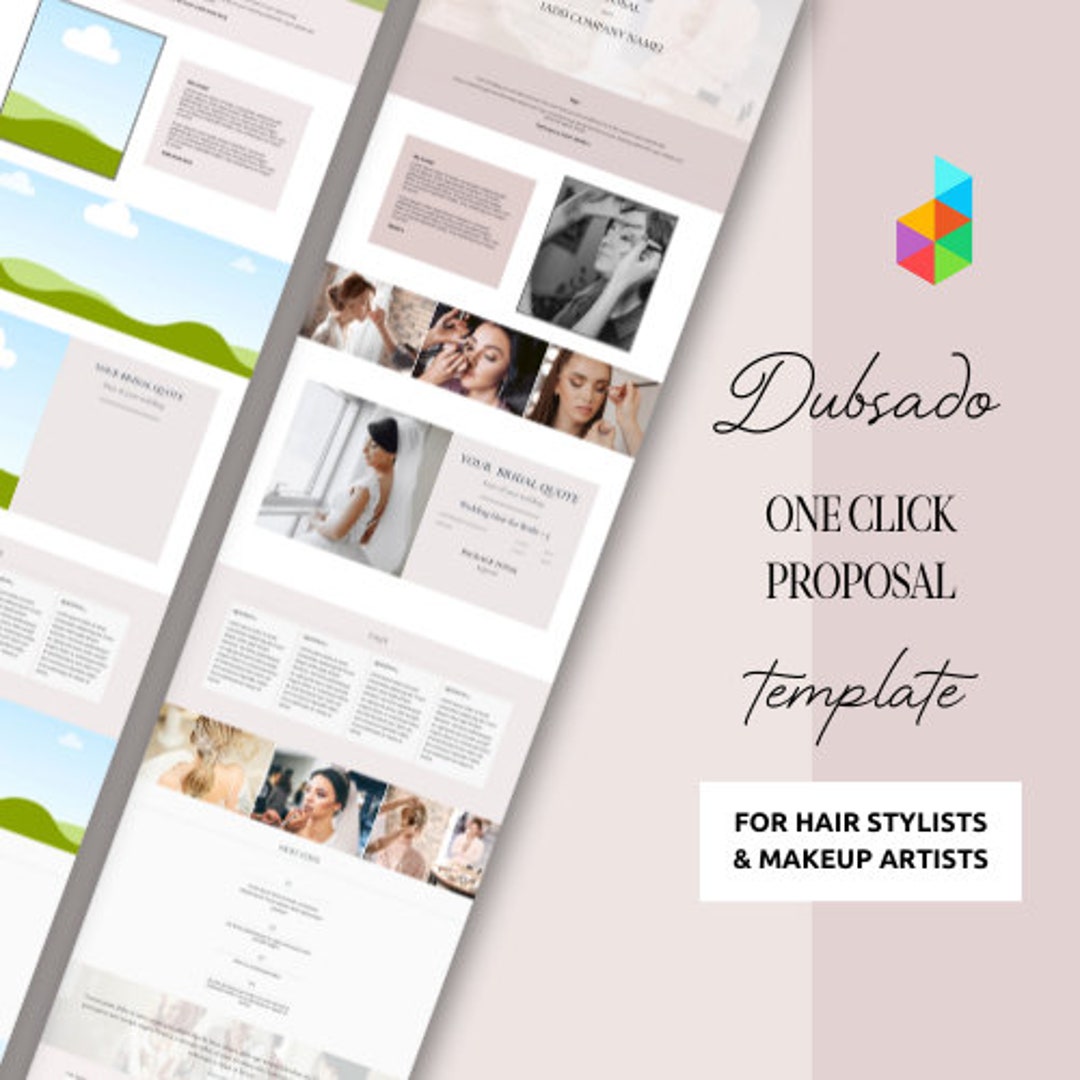 Feminine Dubsado Proposal Template for Bridal Hair Stylists Make up ...