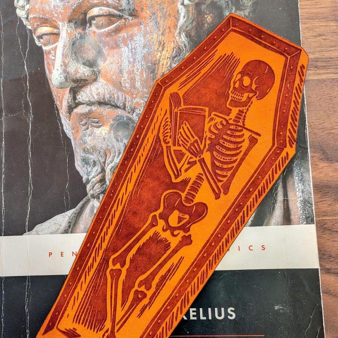 Leather Bookmark Skeleton Bookmark for Gift Unique Bookmark Aesthetic ...