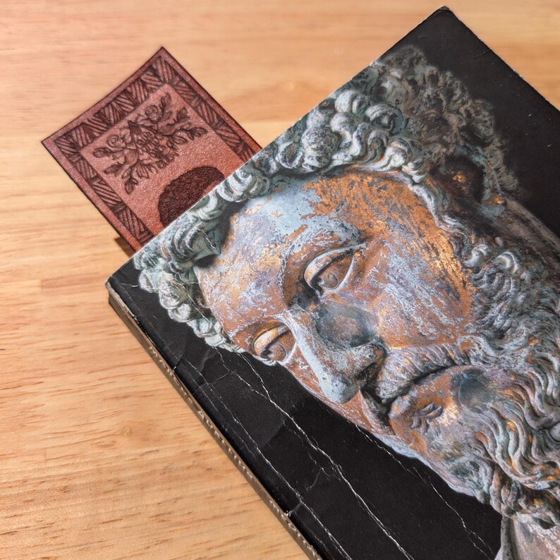 Stoic Leather Bookmark Marcus Aurelius Bookmark Gift for Book Lovers ...