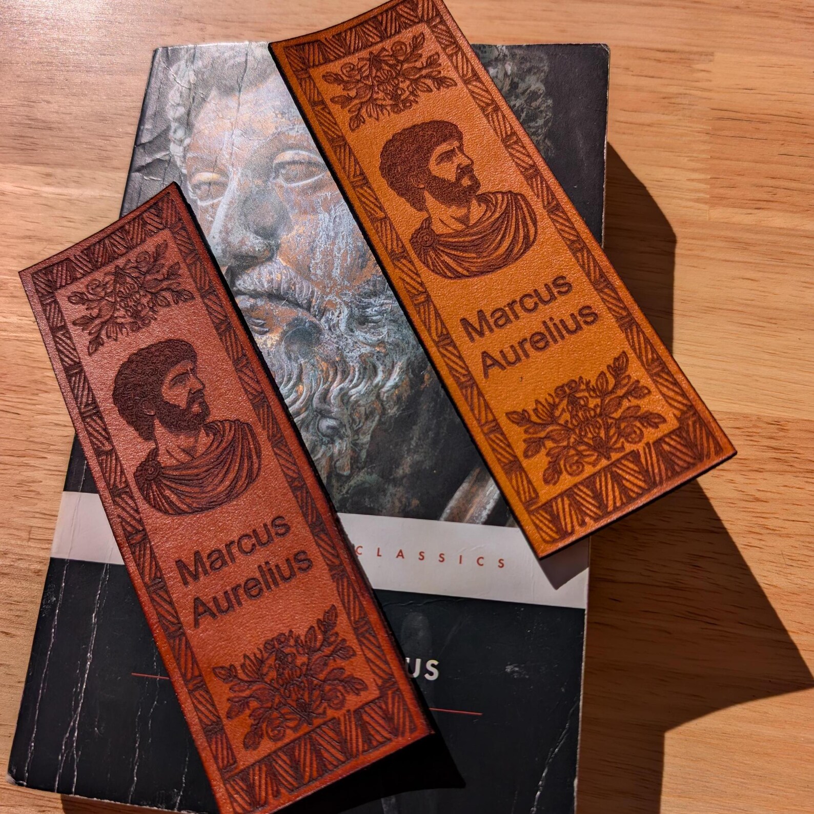 Stoic Leather Bookmark Marcus Aurelius Bookmark Gift for Book Lovers ...