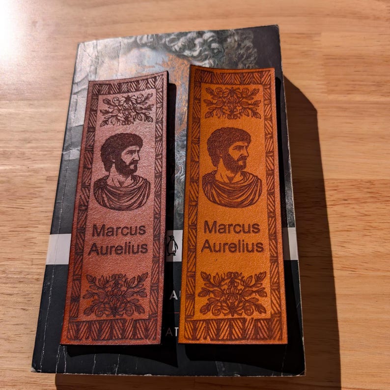 Stoic Leather Bookmark Marcus Aurelius Bookmark Gift for Book Lovers ...