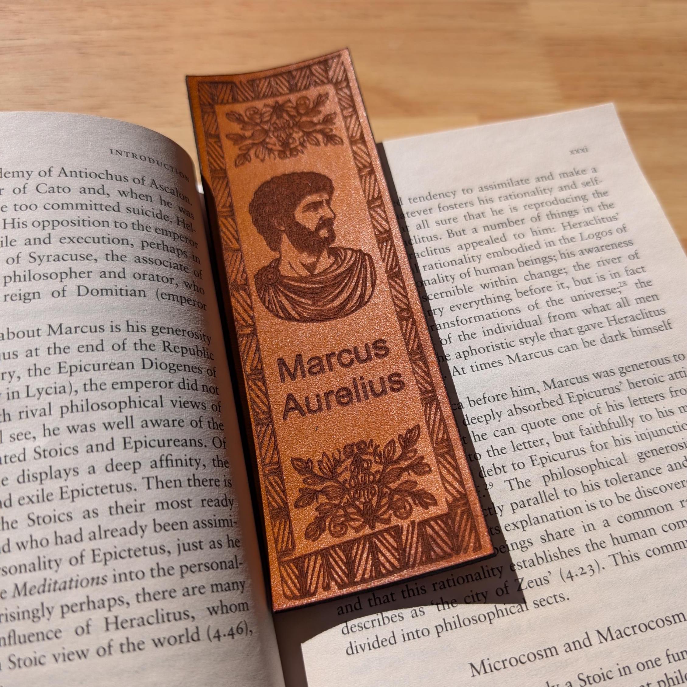 Stoic Leather Bookmark Marcus Aurelius Bookmark Gift for Book Lovers ...