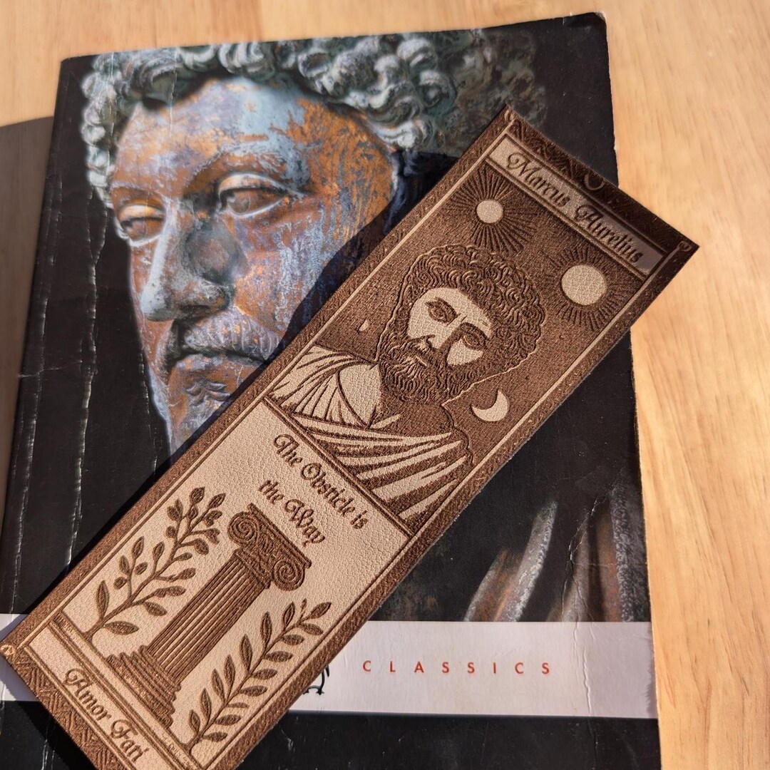 Stoic Leather Bookmark Marcus Aurelius Bookmark Gift for Book Lovers ...