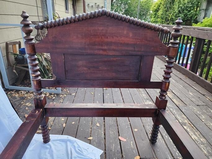 Antique Jenny Lind Spindle Spool Turned Wood Twin Bed - Etsy