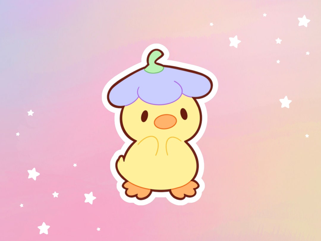 Duck Flower Hat Sticker Duck Sticker, Flower Sticker, Cute Sticker ...