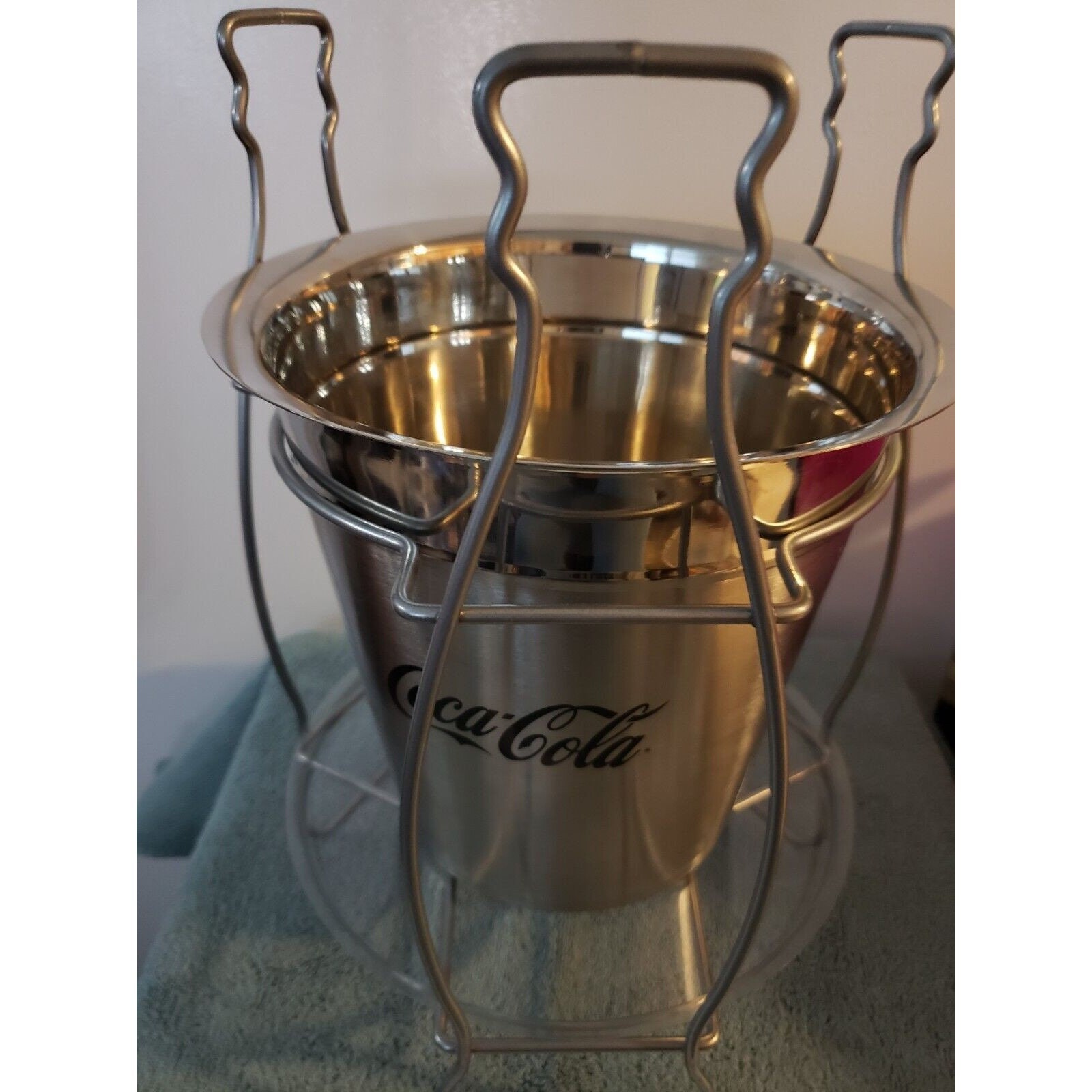 Vintage Coca-cola Coke Metal Stainless Steel Ice Bucket Cooler ...