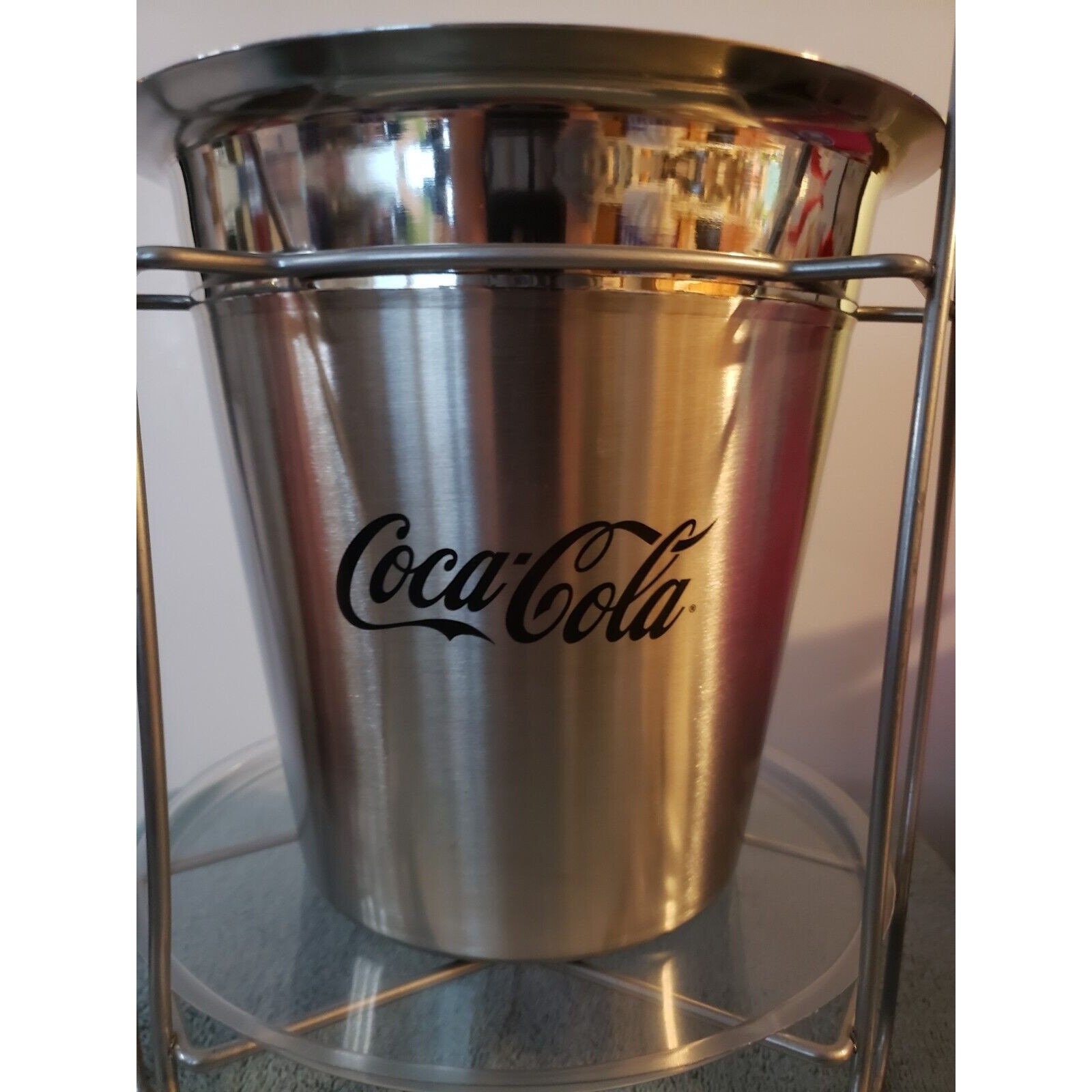 Vintage Coca-cola Coke Metal Stainless Steel Ice Bucket Cooler ...