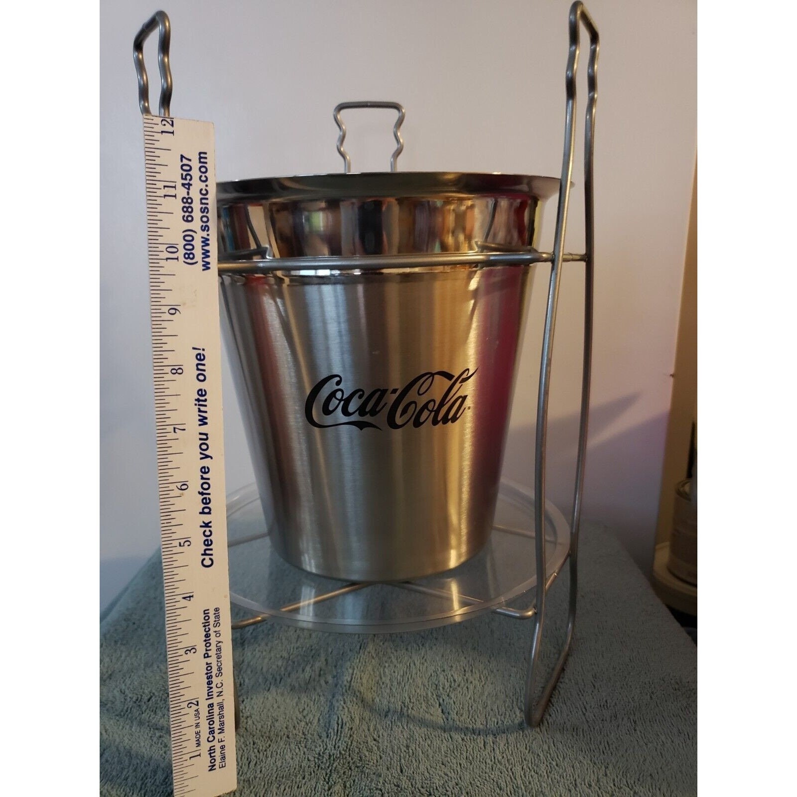 Vintage Coca-cola Coke Metal Stainless Steel Ice Bucket Cooler ...