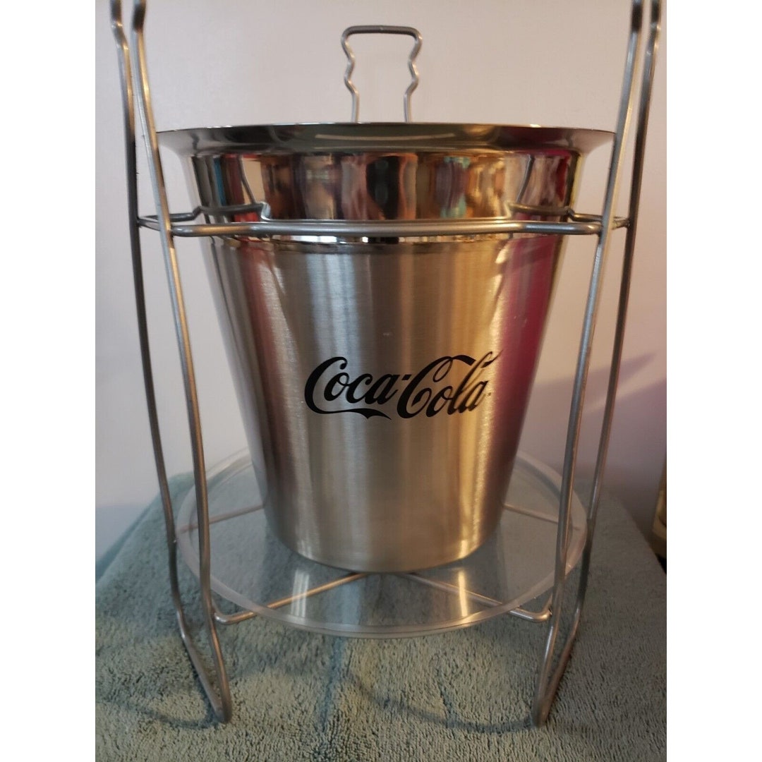 Vintage Coca-cola Coke Metal Stainless Steel Ice Bucket Cooler ...