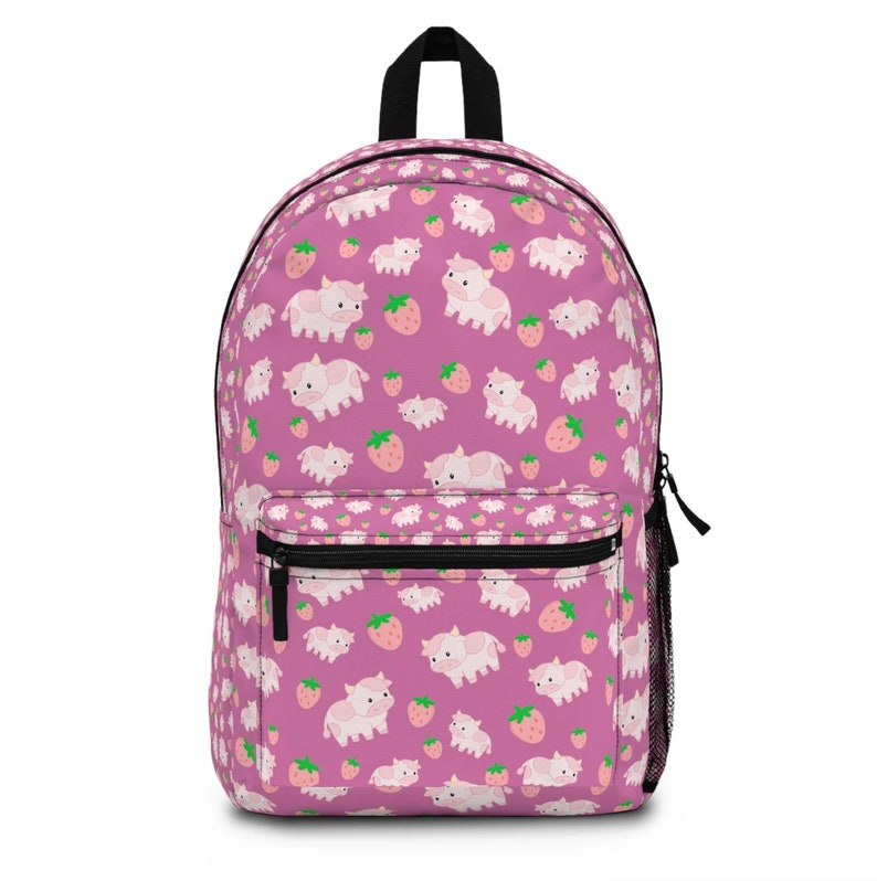 Pink Strawberry Cow Backpack - Etsy