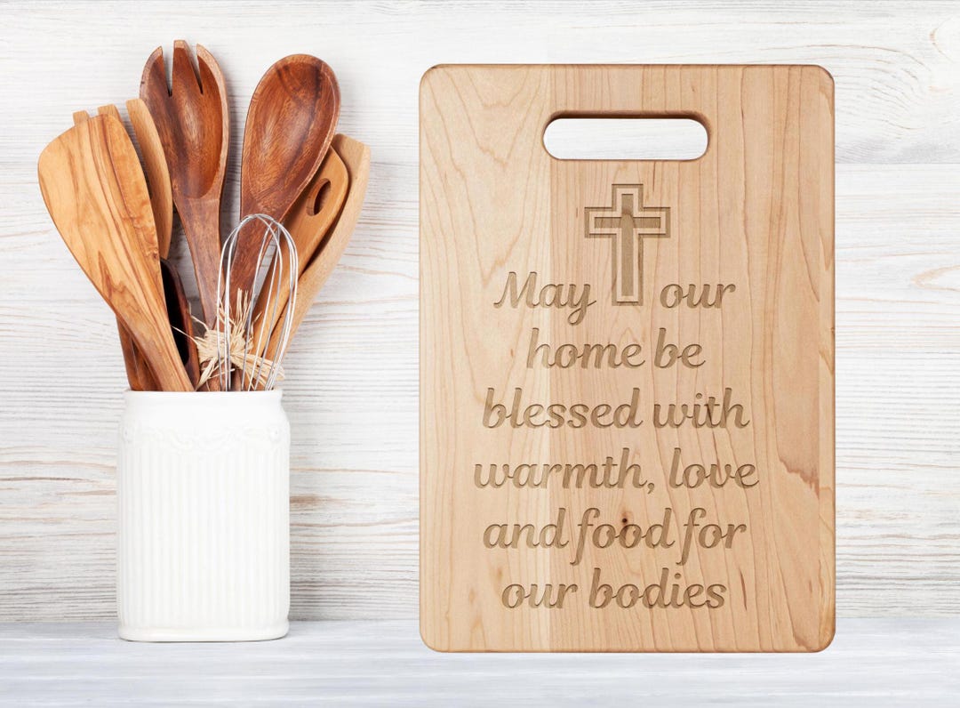May Our Home Be Blessed Cutting Board Blessing for Home Christian Blessing Cutting Board Kitchen ...