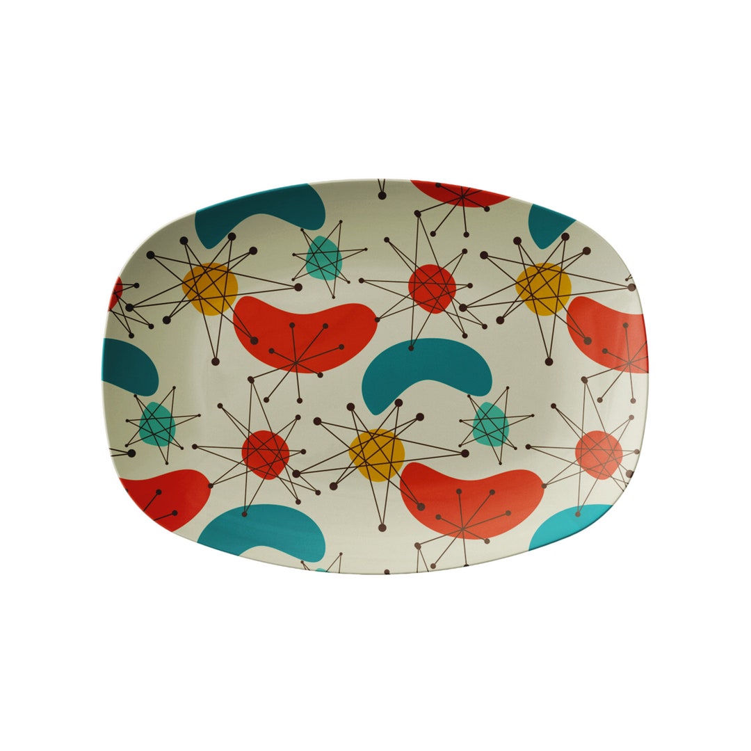 Midcentury 1950s Pattern Small Platter, Oven, Microwave, Convection ...
