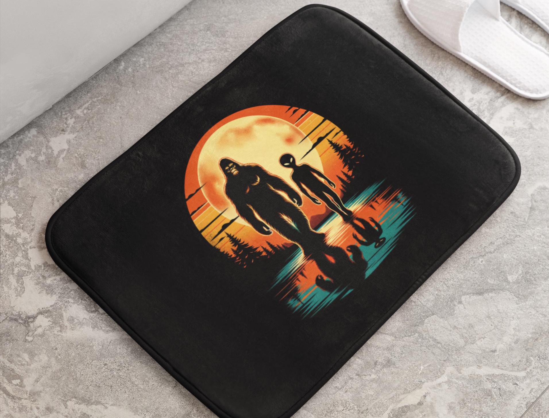 Bigfoot and Alien Bath Mat: Sci-fi Area 51 Decor - Etsy