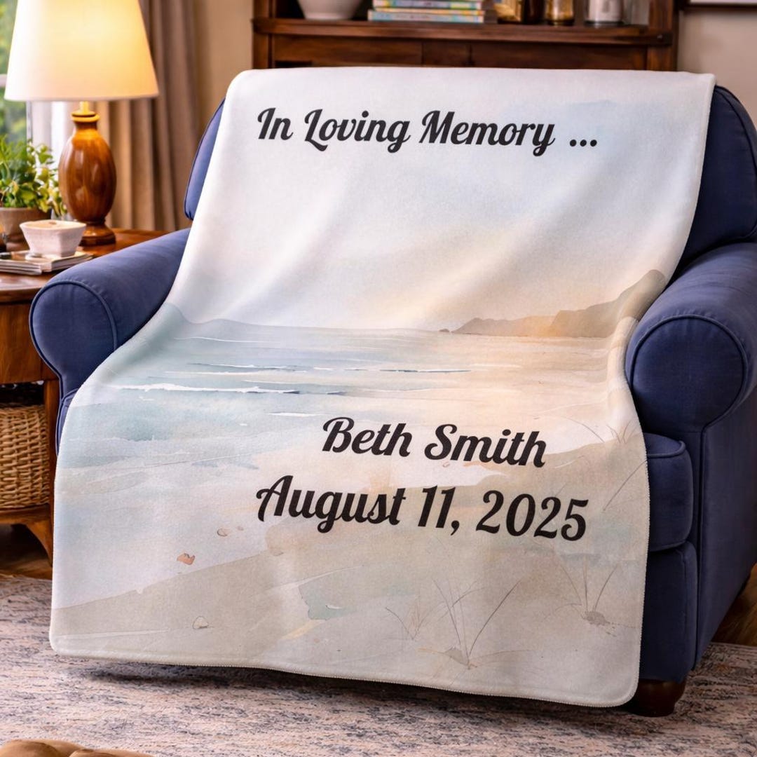 In Loving Memory Sherpa Blanket, Custom Memorial Keepsake - Etsy