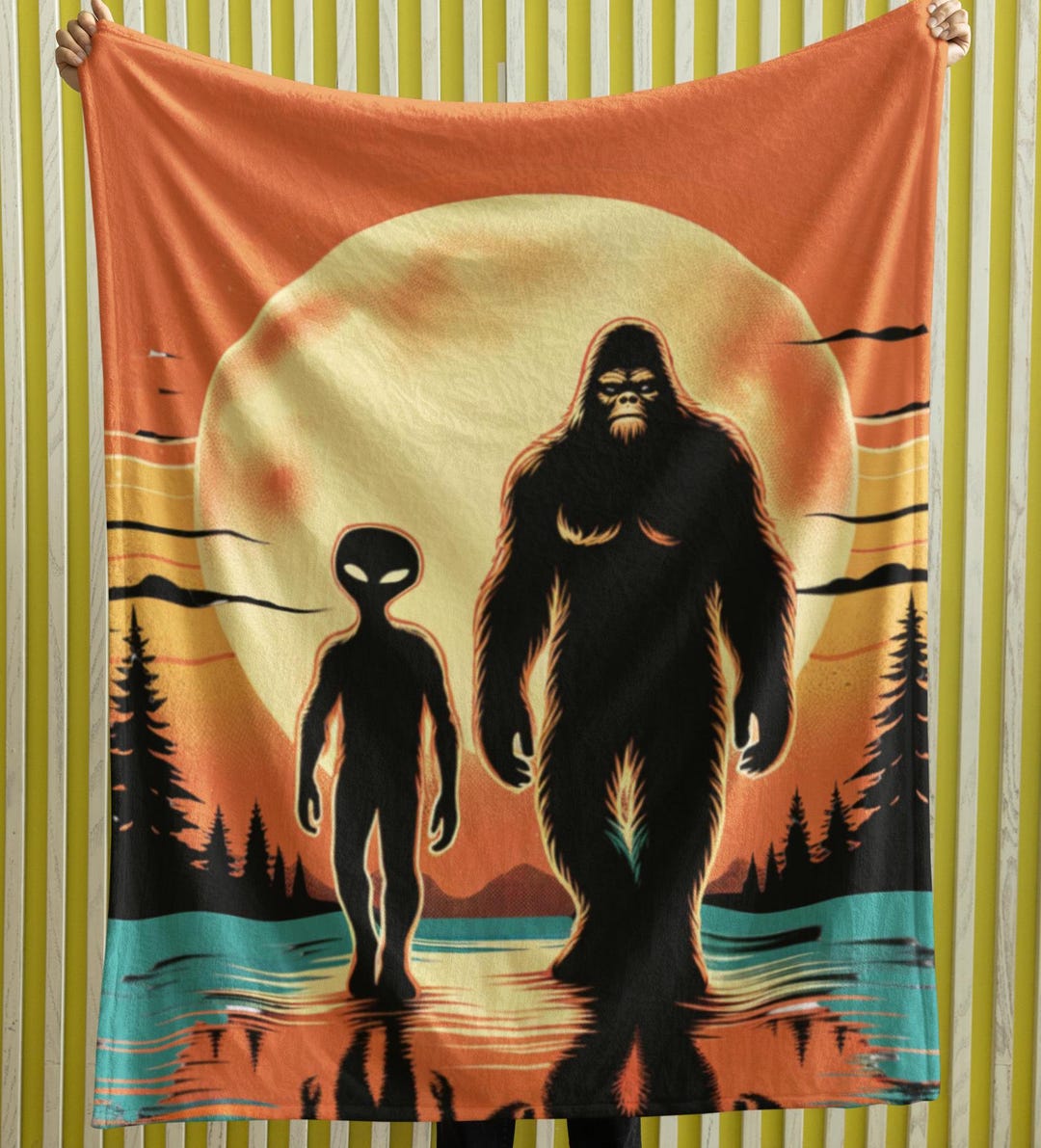 Throw Blanket, Bigfoot Alien, Sasquatch, Sci-fi UFO, Area 51 Followers ...