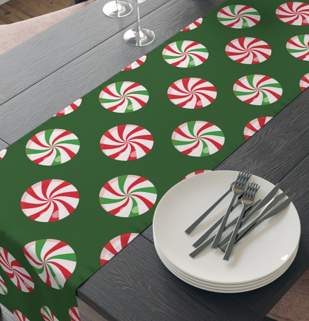 Peppermint Candy Christmas Table Runner: Holiday Dining Decor - Etsy