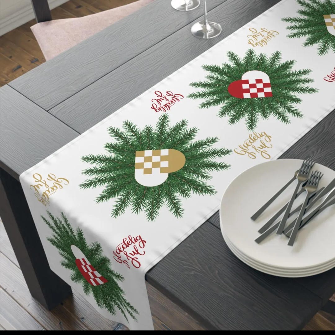 Danish Merry Christmas Table Runner: Holiday Dining Decor - Etsy