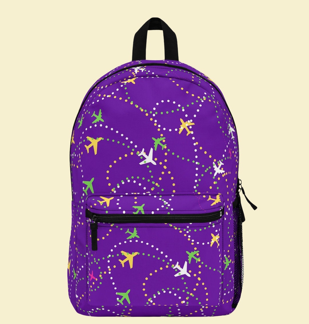 Purple With Colorful Jets & Contrails Backpack, Flight Crew, Frequent ...