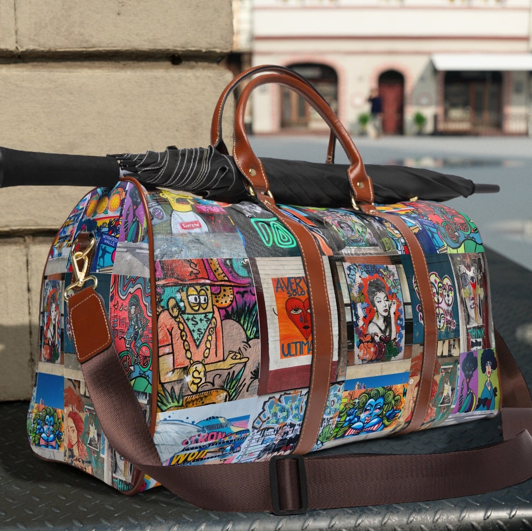 Street Art Travel Bag, Waterproof Graffiti Duffel Bag, Community Street ...