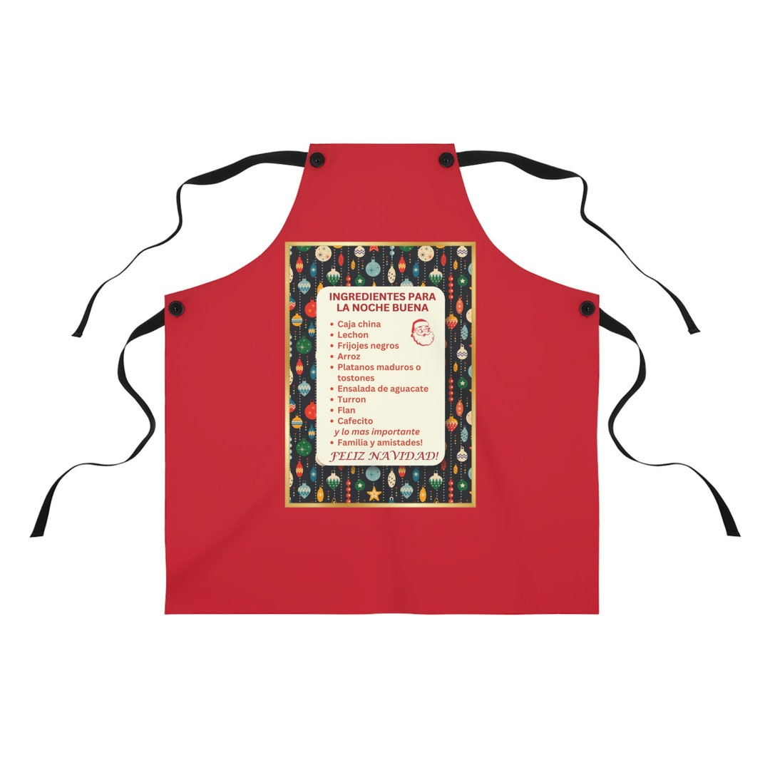 Delantal De Noche Buena (christmas Apron in Spanish) - Etsy