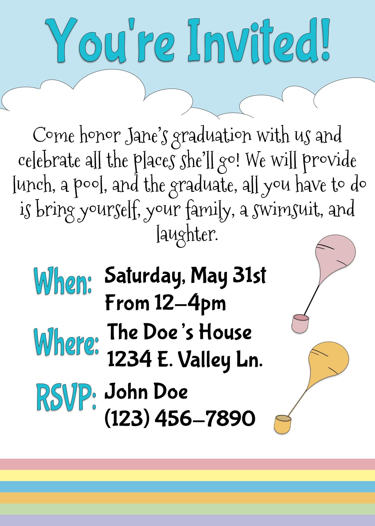 Oh the Places You'll Go! Graduation Invitations - Etsy