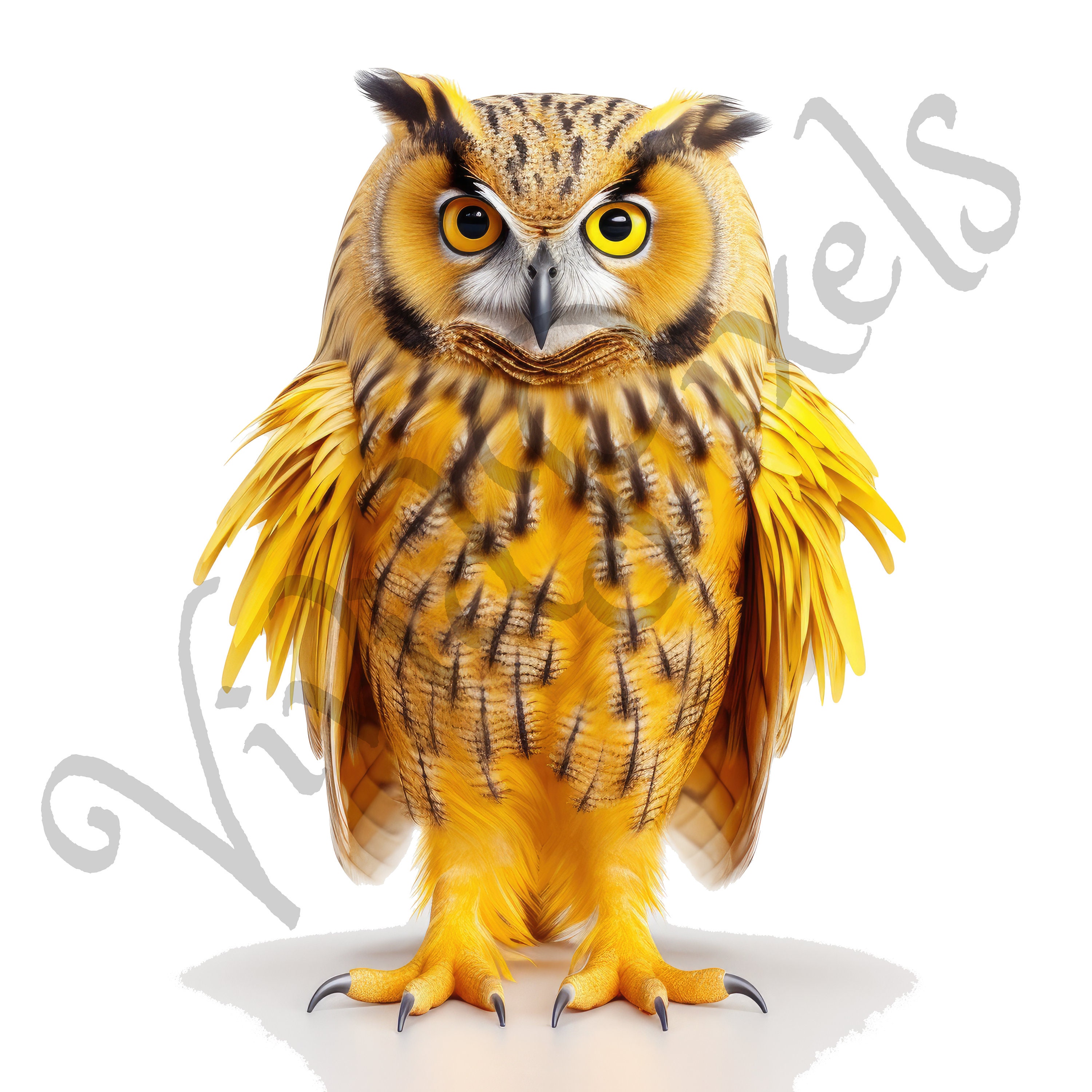 70 Colorful Furry Owls PNG Clipart, Watercolor Owls Clip Art, Cute ...
