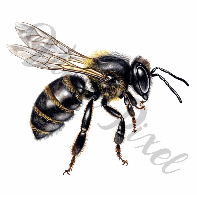 51 Realistic Honey Bee Clipart, Realistic Colorful Bee, Yellow Red ...