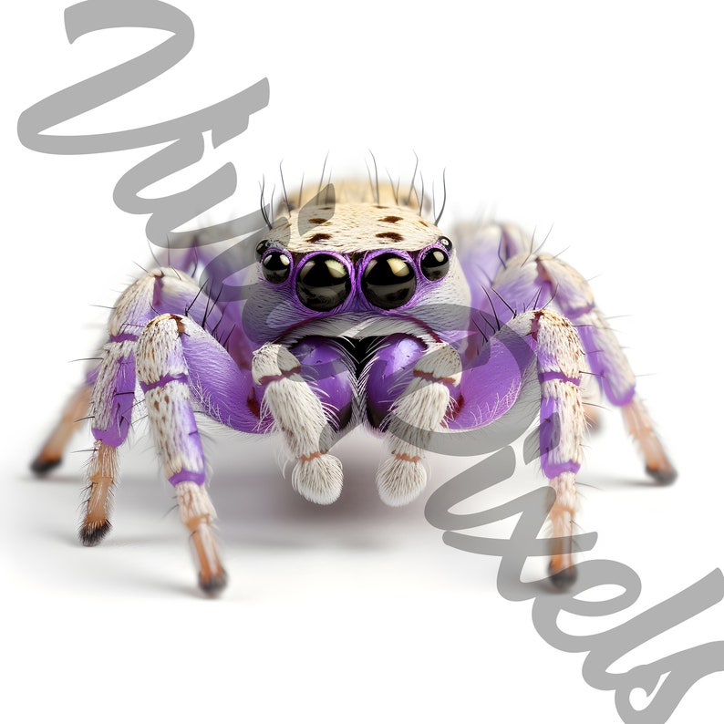 50 Colorful Jumping Spider PNG Clipart, Watercolor Spider Clip Art ...