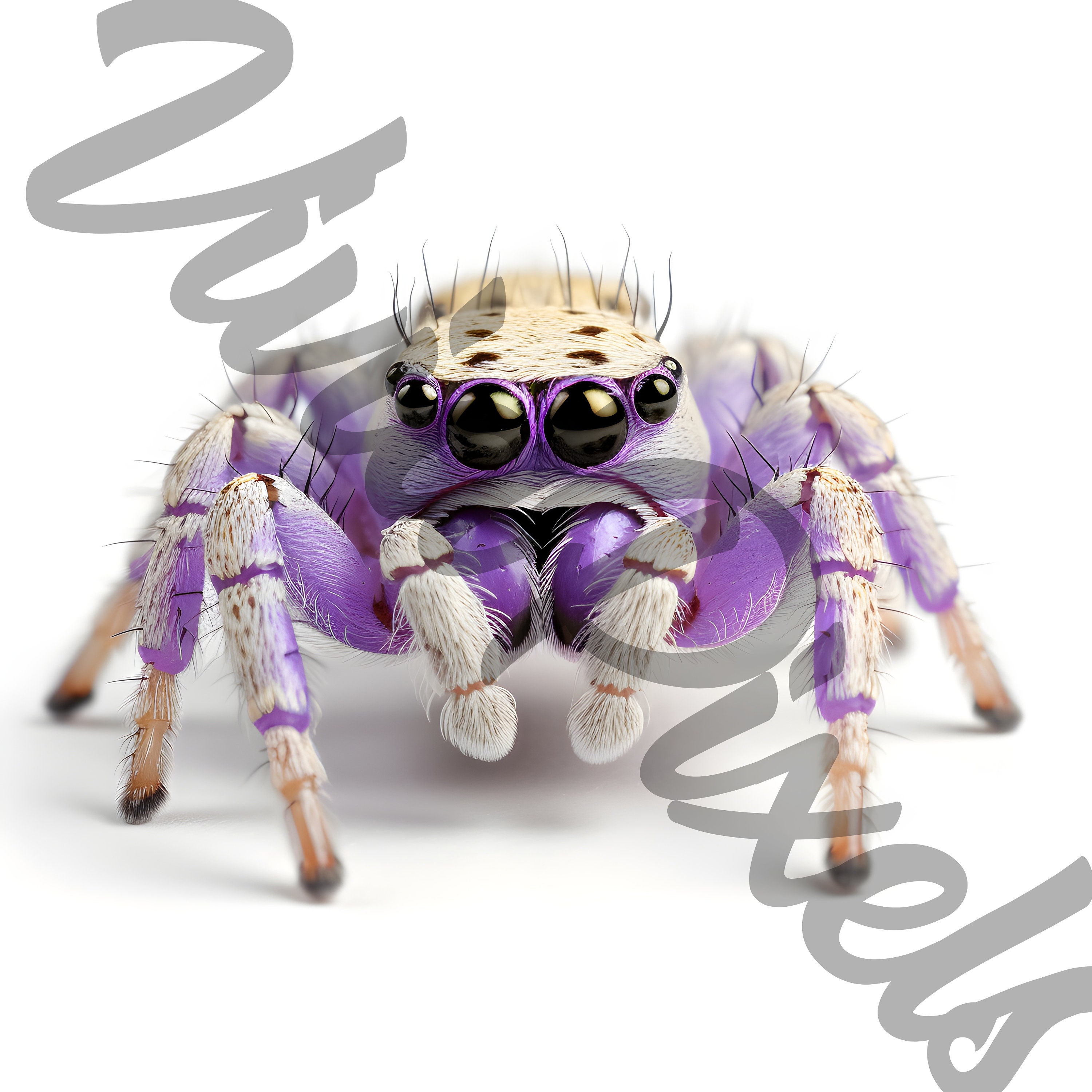 50 Colorful Jumping Spider PNG Clipart, Watercolor Spider Clip Art ...