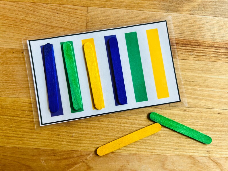Popsicle Stick Patterns Task Box Patterns and Shapes Special Education ...