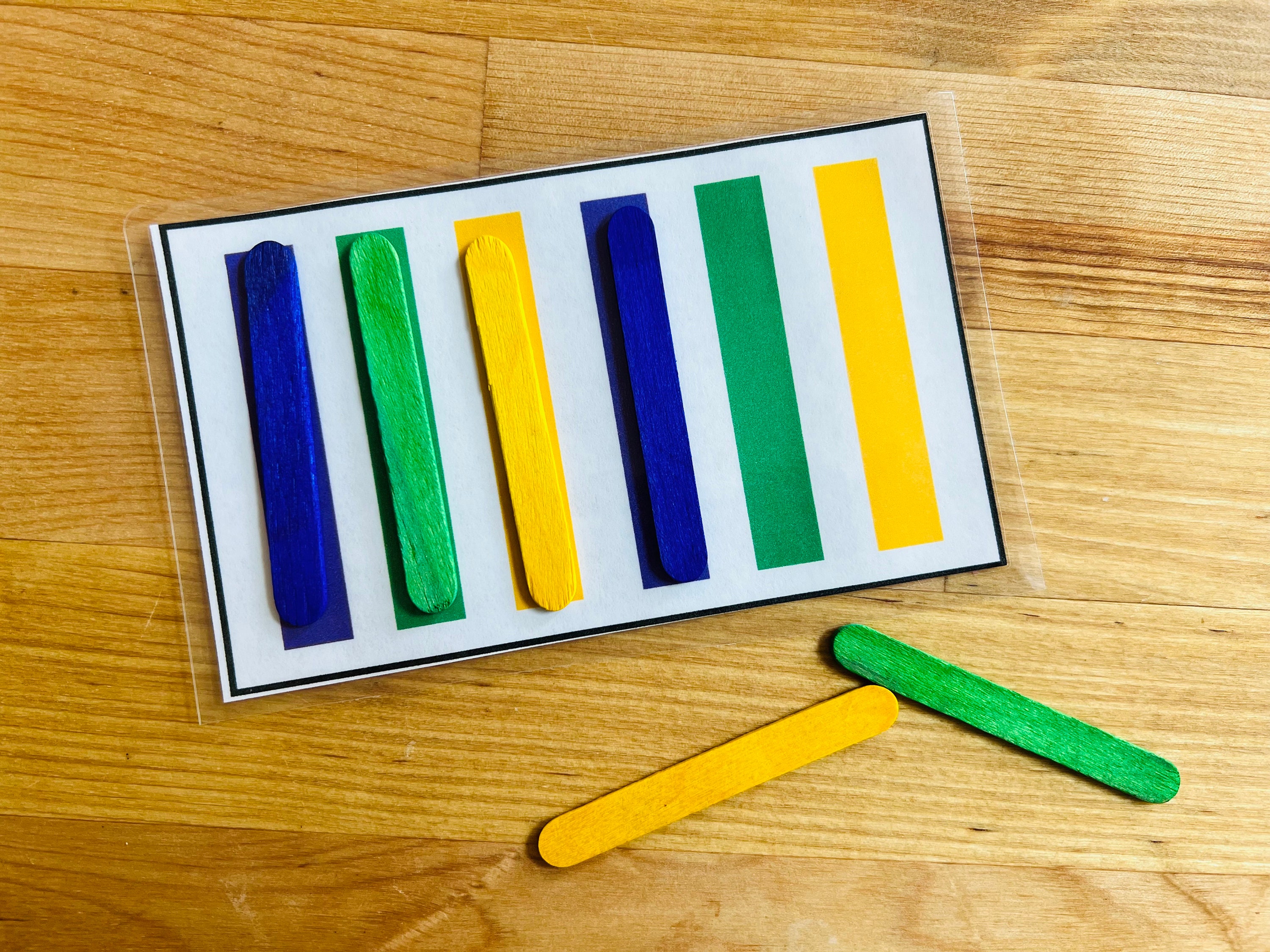 Popsicle Stick Patterns Task Box Patterns and Shapes Special Education ...
